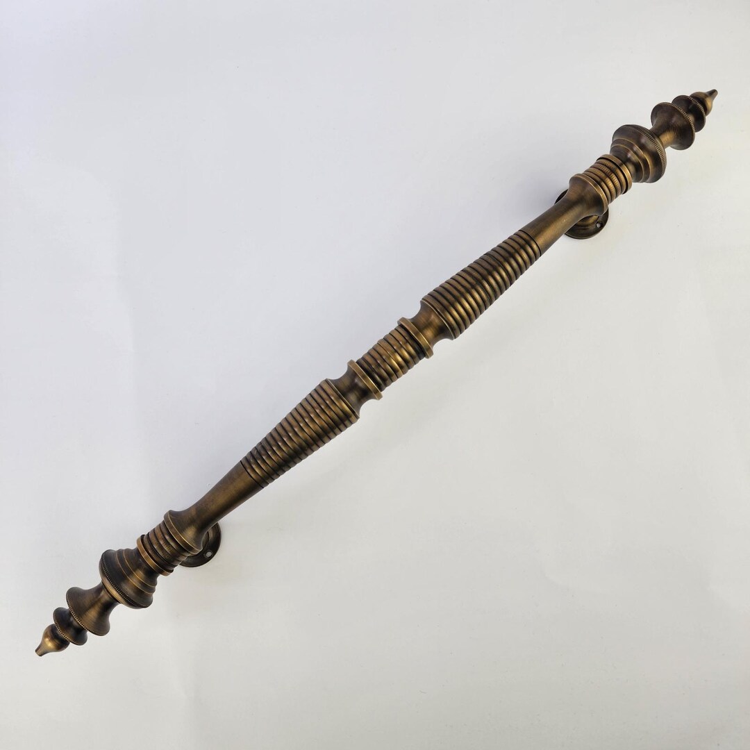Spun Pull 50cm Stripe Style Door Handle Face Fixing Brass Door Pull ...