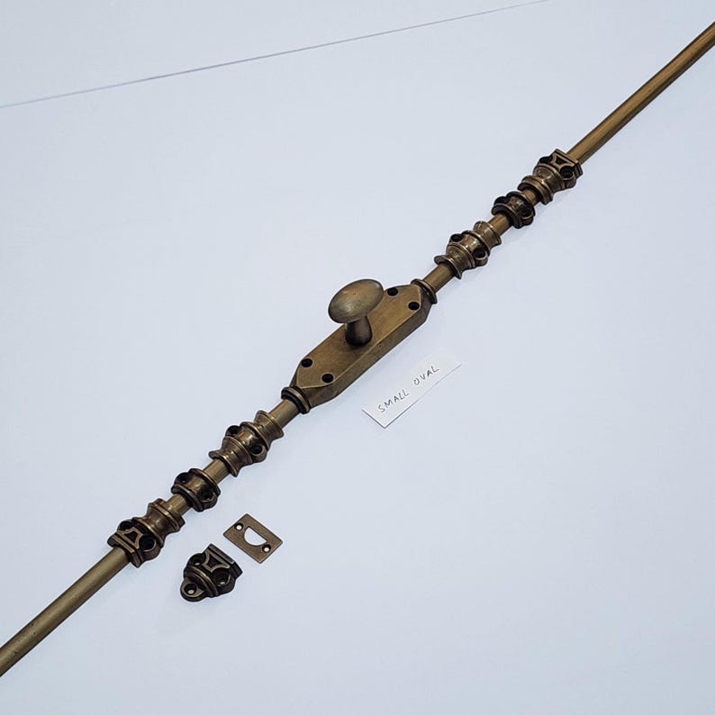 Brass Cremone SMALL Oval Style Knob With Rod 120cm Long With Knuckels ...