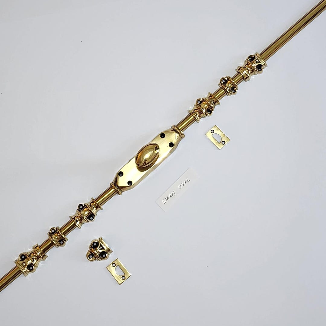 Brass Cremone SMALL Oval Style Knob With Rod 120cm Long With Knuckels ...