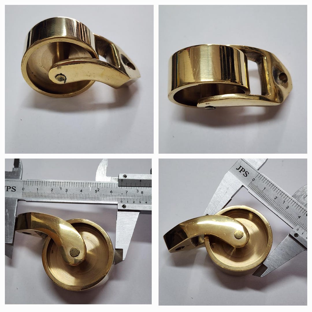 4 of Castor 6.7cm High Large Wheel 4.5cm Polished Brass - Etsy
