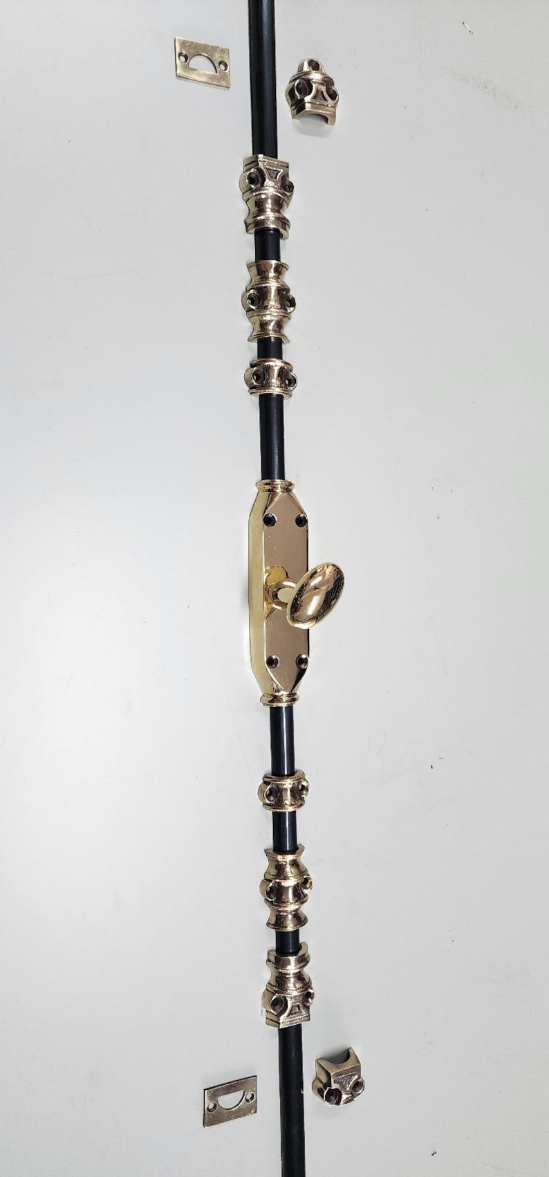 Brass Cremone SMALL Oval Style Knob With Rod 120cm Long With Knuckels ...