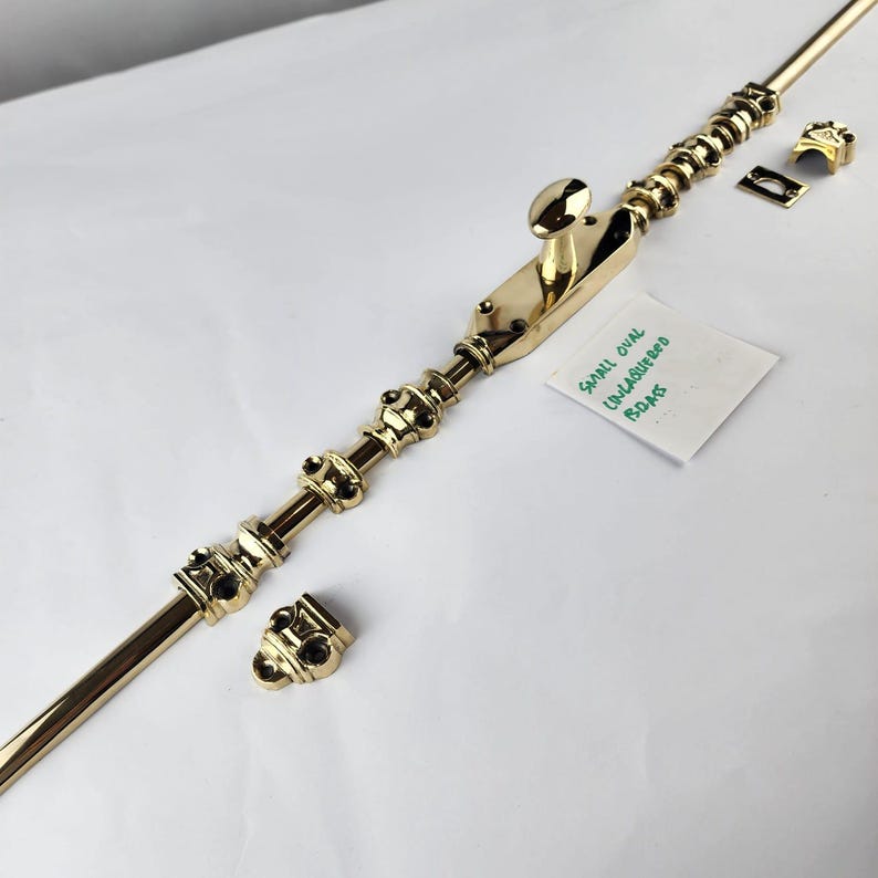Brass Cremone SMALL Oval Style Knob With Rod 120cm Long With Knuckels ...