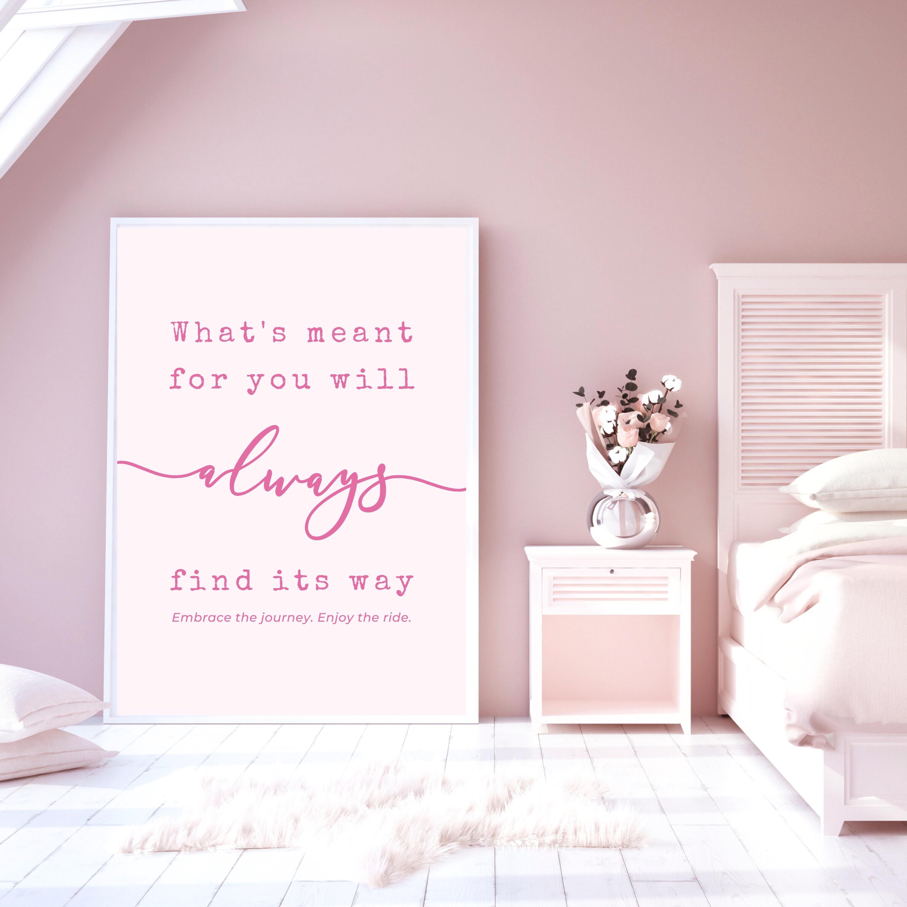 Pink Motivational Poster Pink Wall Art Pink Aesthetic Quote Print ...