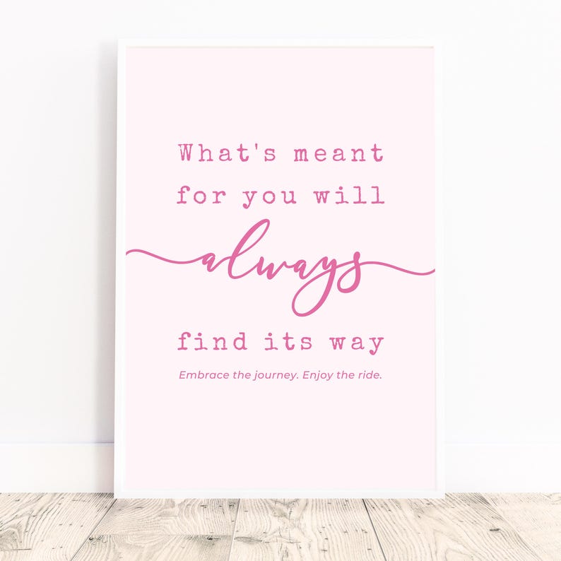 Pink Motivational Poster Pink Wall Art Pink Aesthetic Quote Print ...