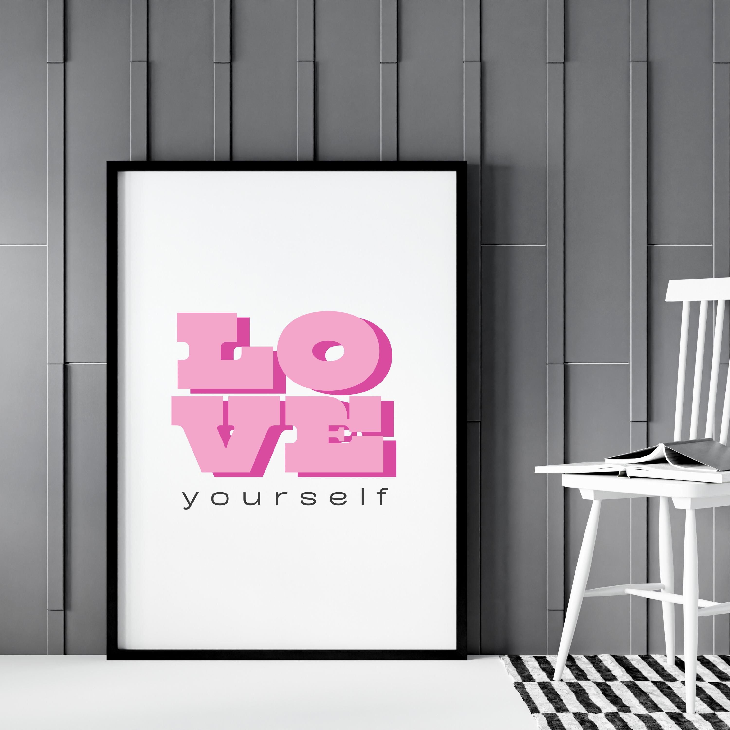 Positive Affirmation Wall Decor Art Printable Love Yourself ...