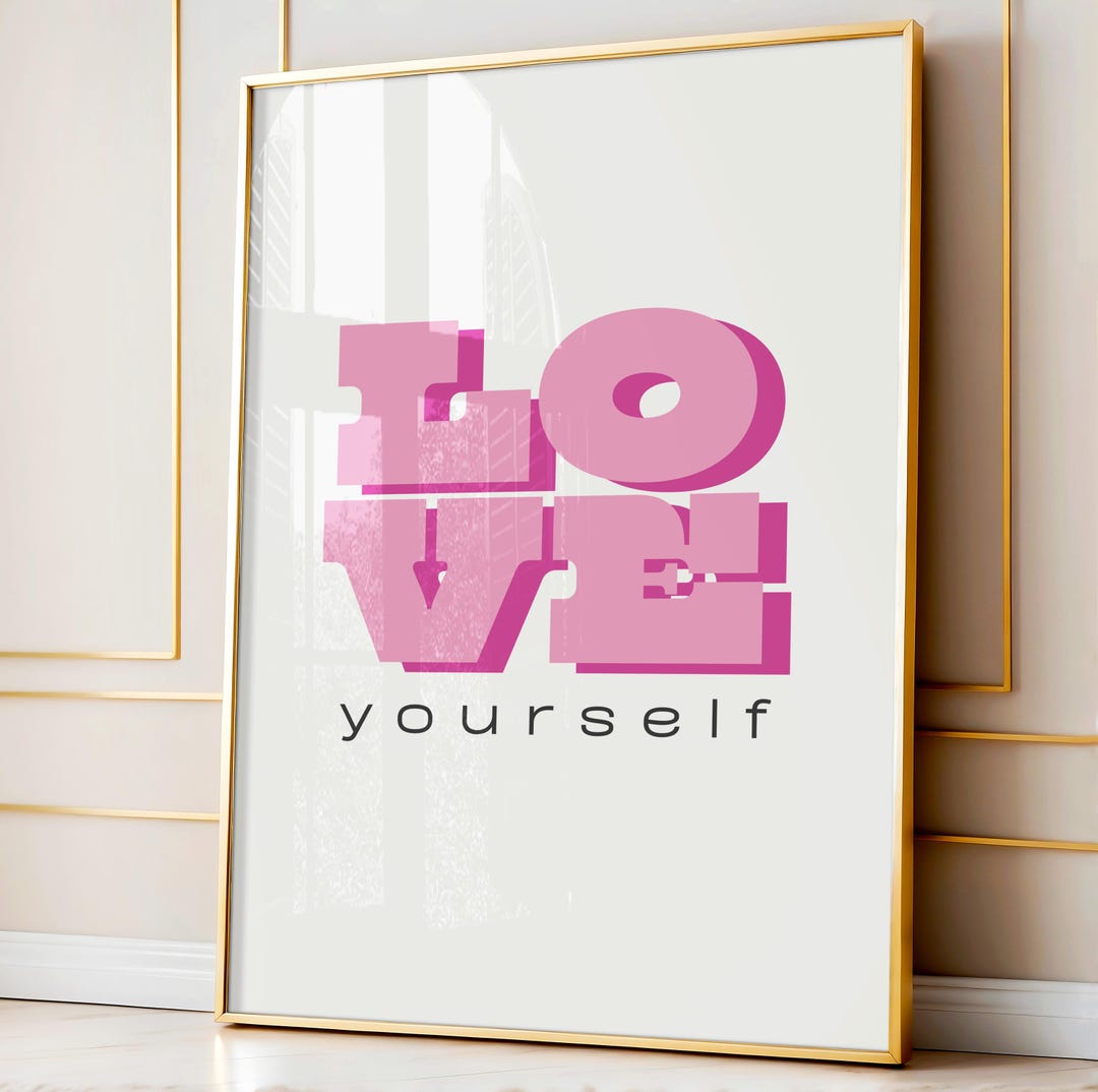 Positive Affirmation Wall Decor Art Printable Love Yourself ...