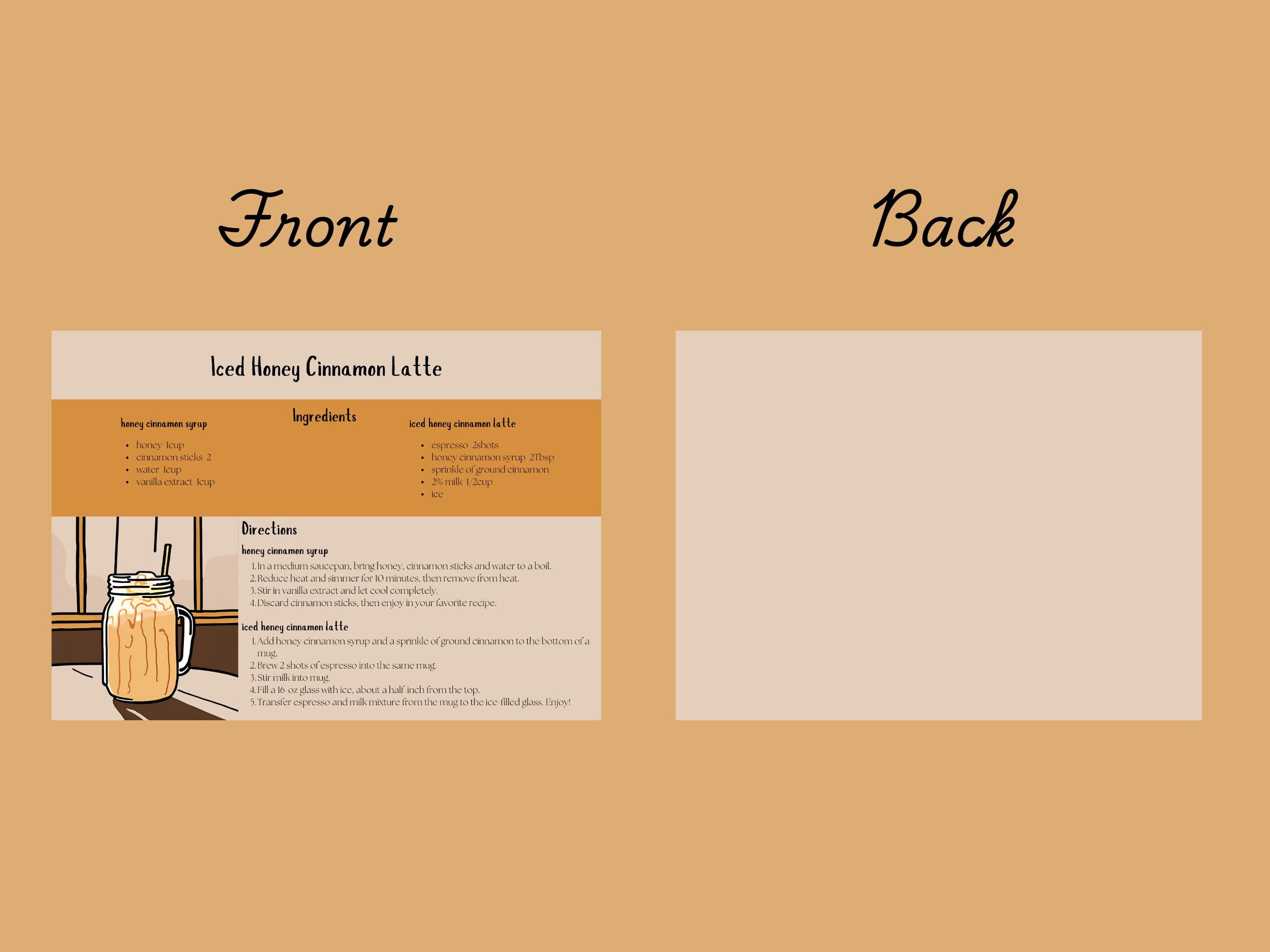 Starbucks Recipe Card Printable Coffee Recipe Card for Home Barista and ...