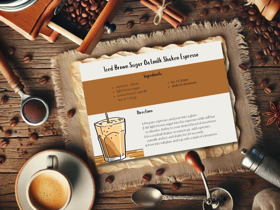 Festive Vegan Coffee Recipe Card Digital Download Holiday Starbucks ...