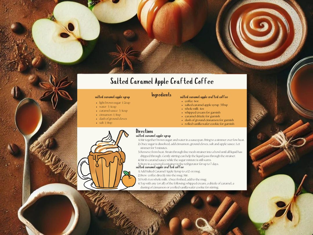 Coffee Recipe Card | Printable Starbucks Recipe Card| Instant Download ...