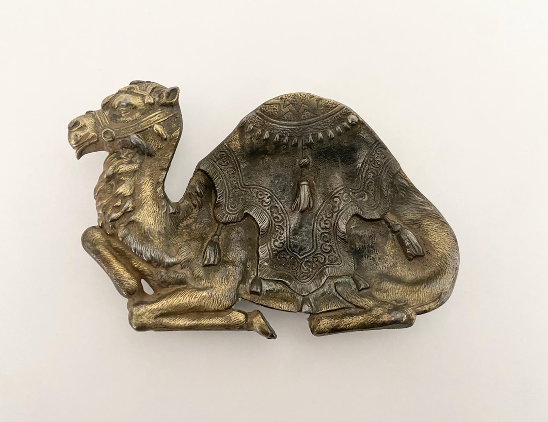 Vintage Brass Camel Trinket Tray | Detailed Camel Ashtray | Boho Brass ...
