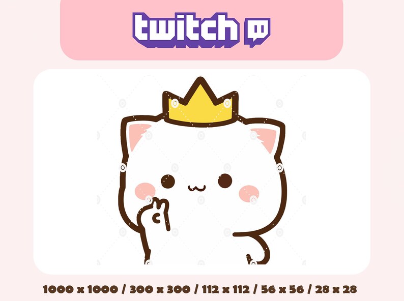 Emotes Twitch Cat, 6 Kawaii Peach Cat Mochi Emoji, Love Emote, Cute ...