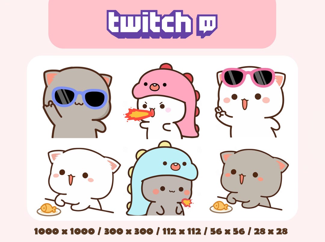CUTE CAT EMOTES (6) | Twitch | Discord | Youtube | Streaming | Cute ...