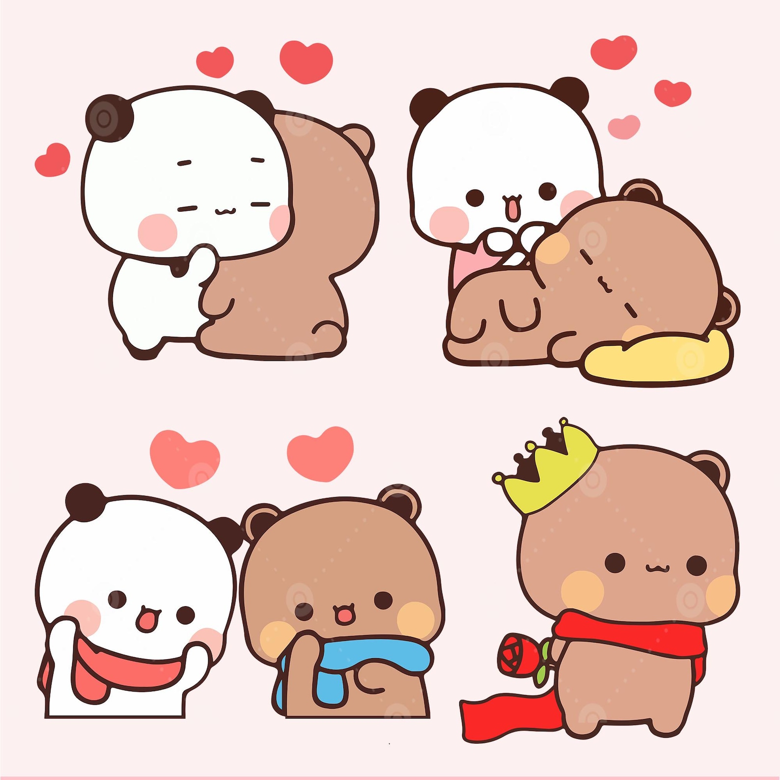 High Quality Vector Clipart - Kawaii Bubu Dudu Couples Svg - Cute Panda ...