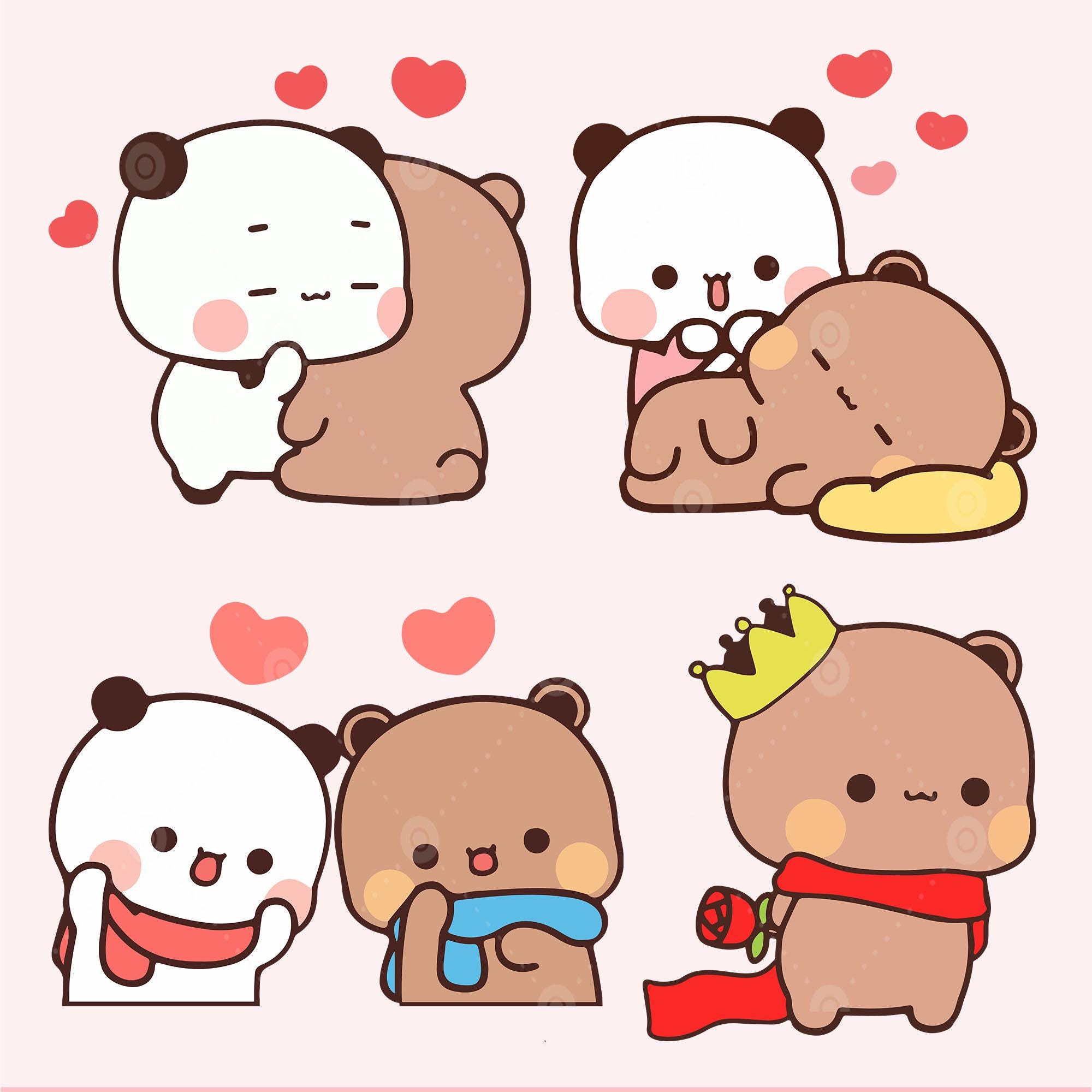 High Quality Vector Clipart - Kawaii Bubu Dudu Couples Svg - Cute Panda ...