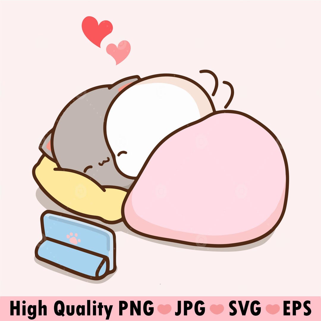 Love Couple Peach and Goma Cat Svg Lovely Cat Kawaii Clipart Png Gift ...