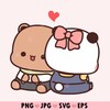 Cute Bear Panda Couple PNG, Kawaii Bubu Dudu Clipart Bundle, Set Kawaii Animal Illustration ...