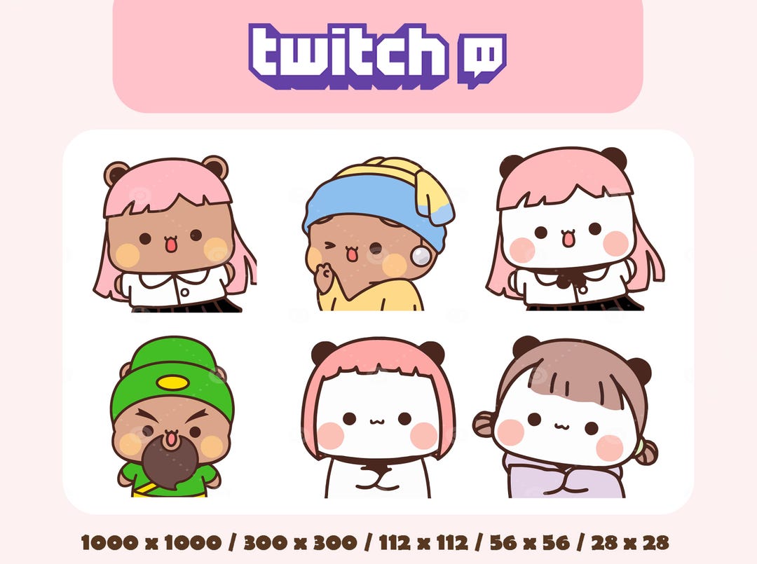 KAWAII BEAR EMOTES (6) | Twitch | Discord | Youtube | Streaming | Cute ...