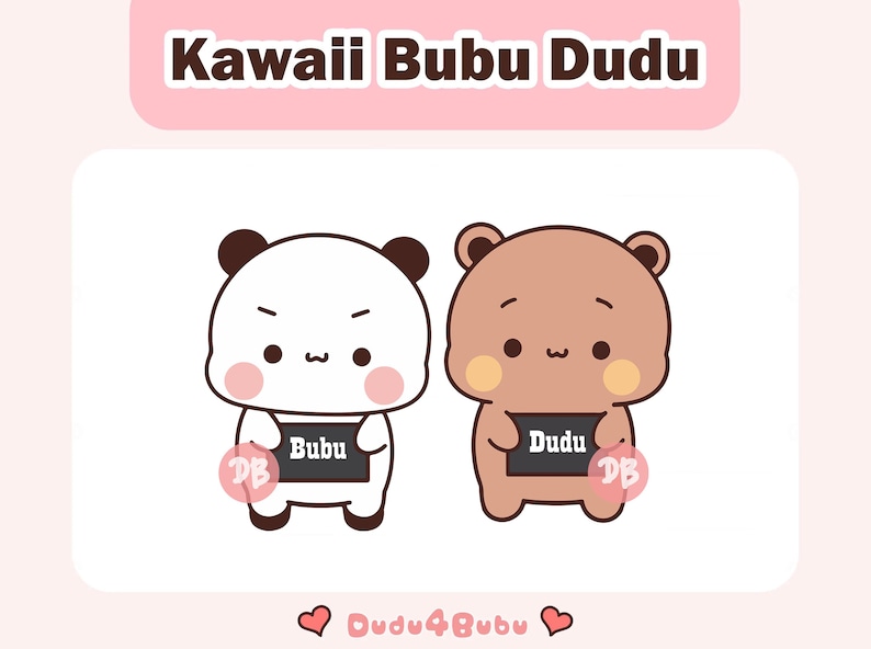 Funny Cartoon Characters SVG | Bubu Dudu Panda Bear | Funny Couple ...