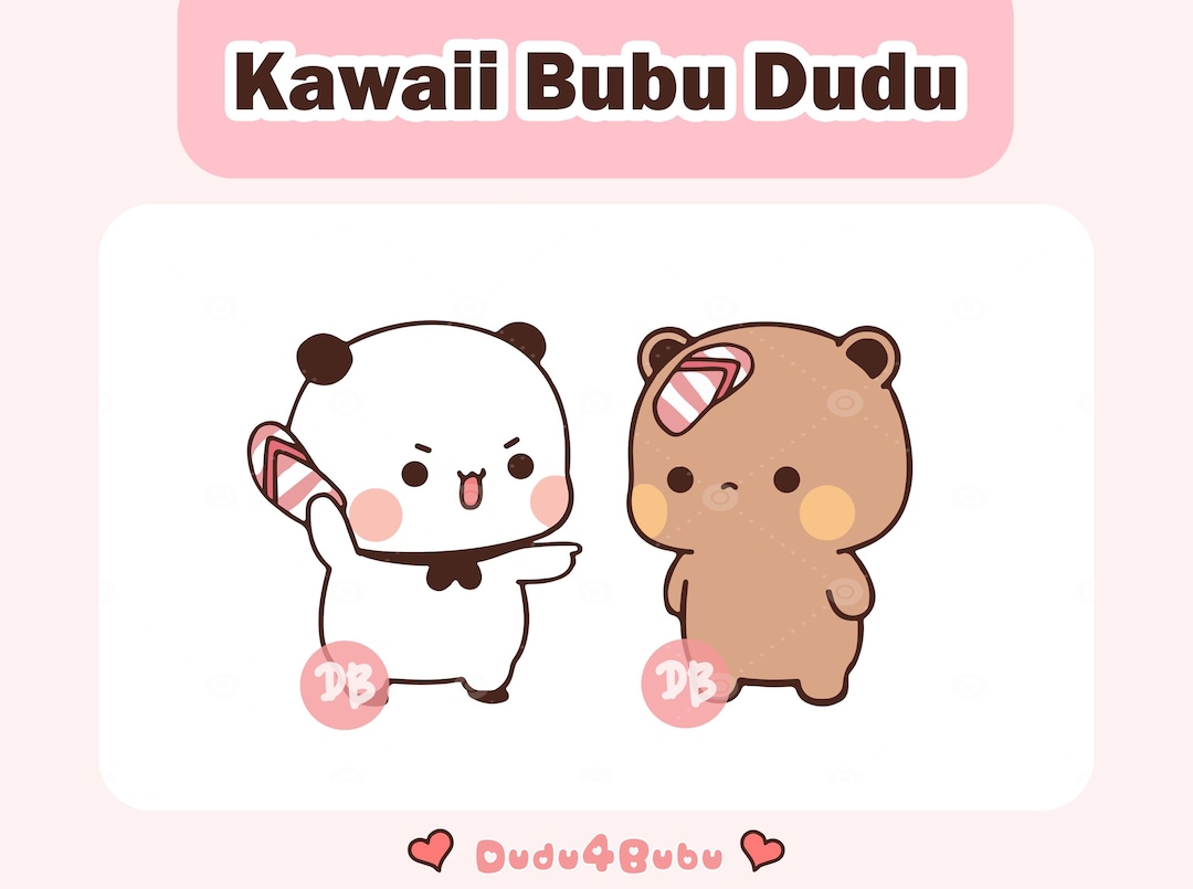 Kawaii Images Png, Cute Couple Panda Bear Svg, Lovely Panda and Bear Cute Dudu Bubu Kawaii ...