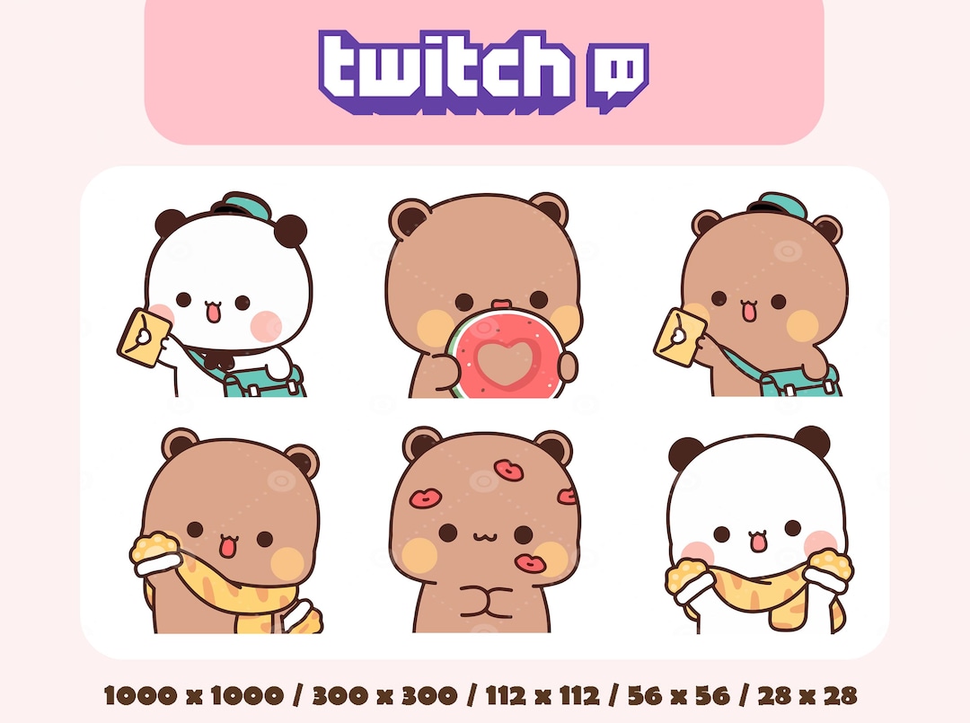 KAWAII BEAR EMOTES (6) | Twitch | Discord | Youtube | Streaming | Cute ...