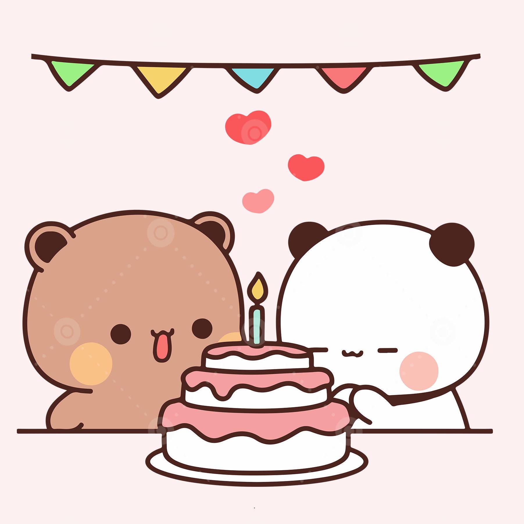 Kawaii Dudu Bubu Hug Love, Panda Bear Couple Love Svg, 10 Cute Dudu ...