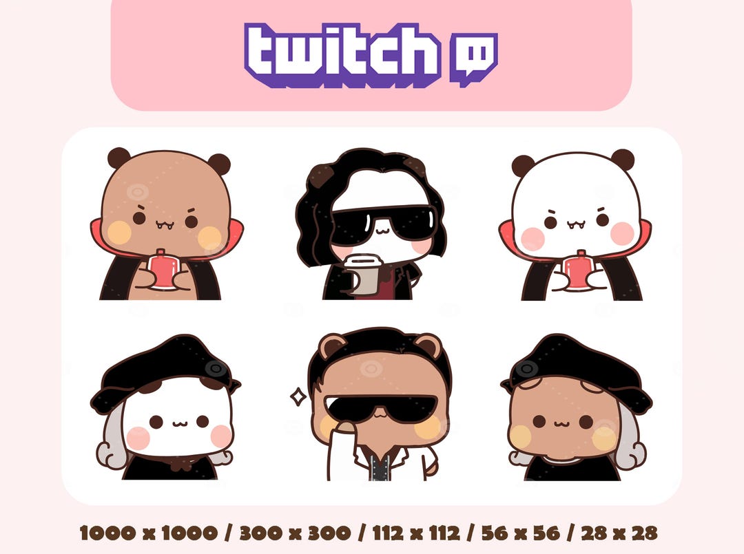 KAWAII BEAR EMOTES (6) | Twitch | Discord | Youtube | Streaming | Cute ...