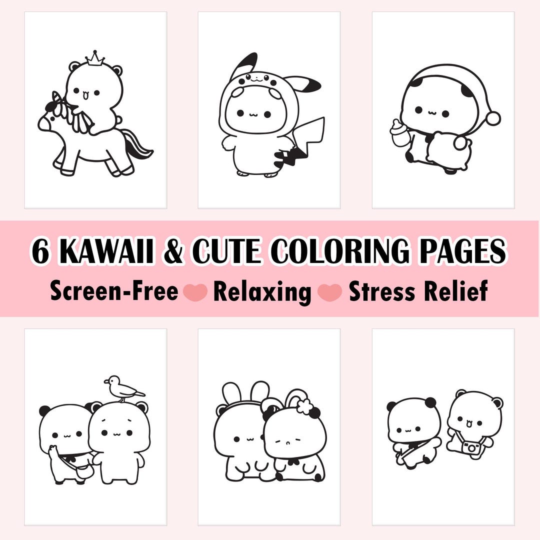 Kawaii Coloring Pages Dudu Bubu : Super Cute & Kawaii Panda Bear Animal ...