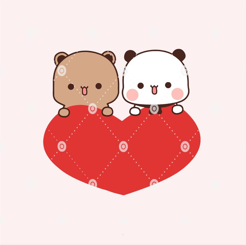 Kawaii Dudu Bubu Hug Love, Panda Bear Couple Love Svg, 10 Cute Dudu ...