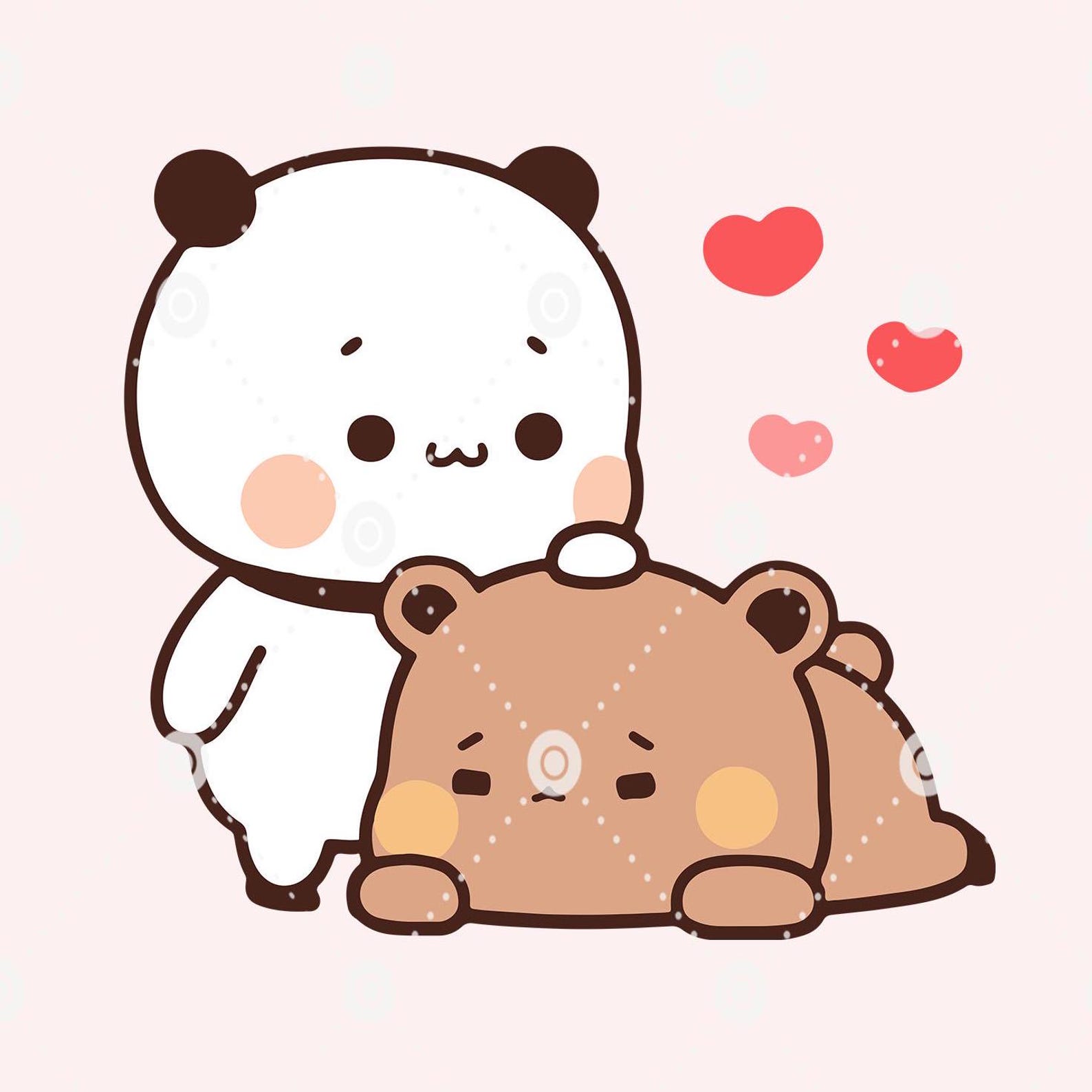 Kawaii Cute Dudu Bubu Hug Love, Panda Bear Couple Love Svg, 10 Cute ...