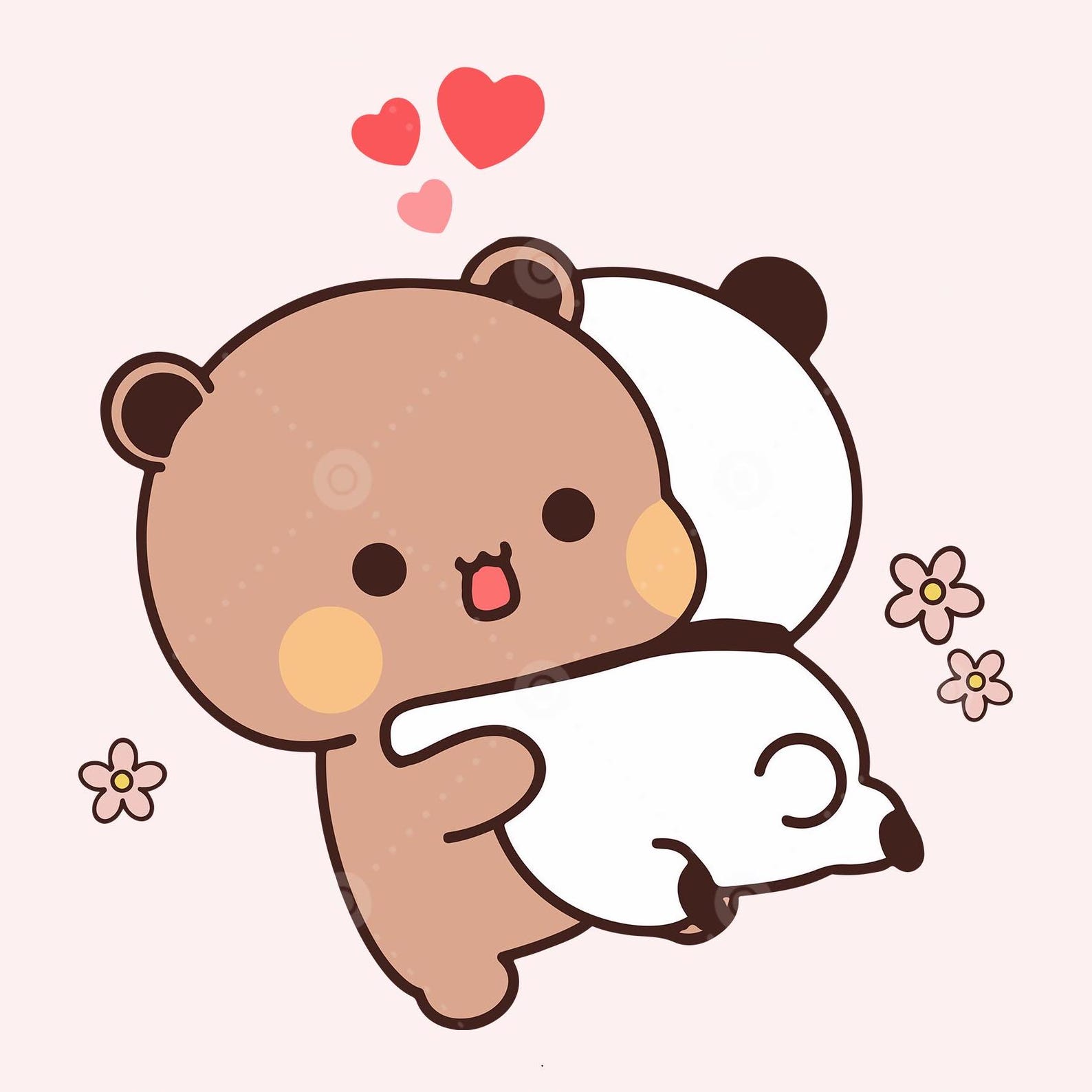 Kawaii Dudu Bubu Hug Love, Panda Bear Couple Love Svg, 10 Cute Dudu ...