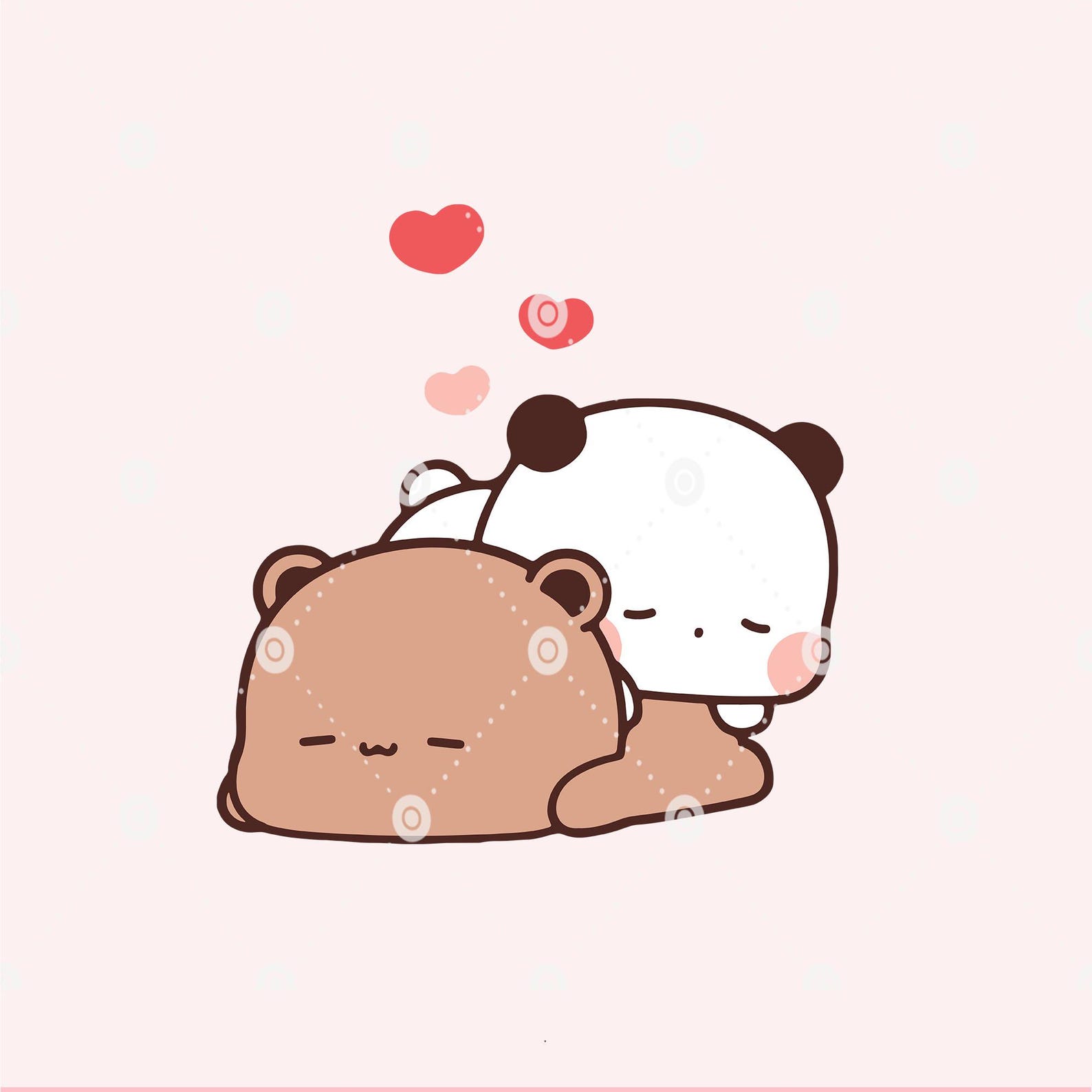 Kawaii Dudu Bubu Hug Love, Panda Bear Couple Love Svg, 10 Cute Dudu ...