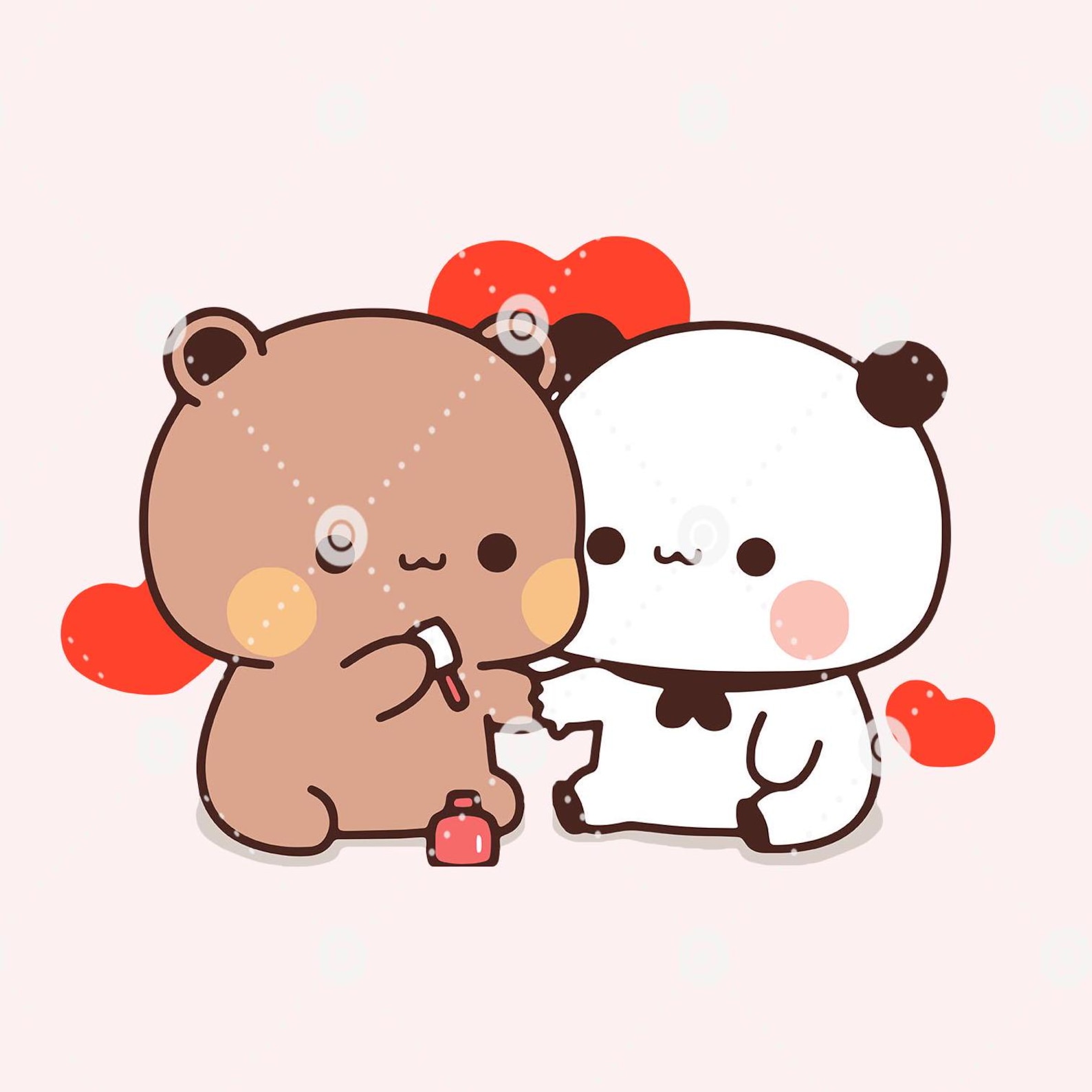 Kawaii Cute Dudu Bubu Hug Love, Panda Bear Couple Love Svg, 10 Cute ...
