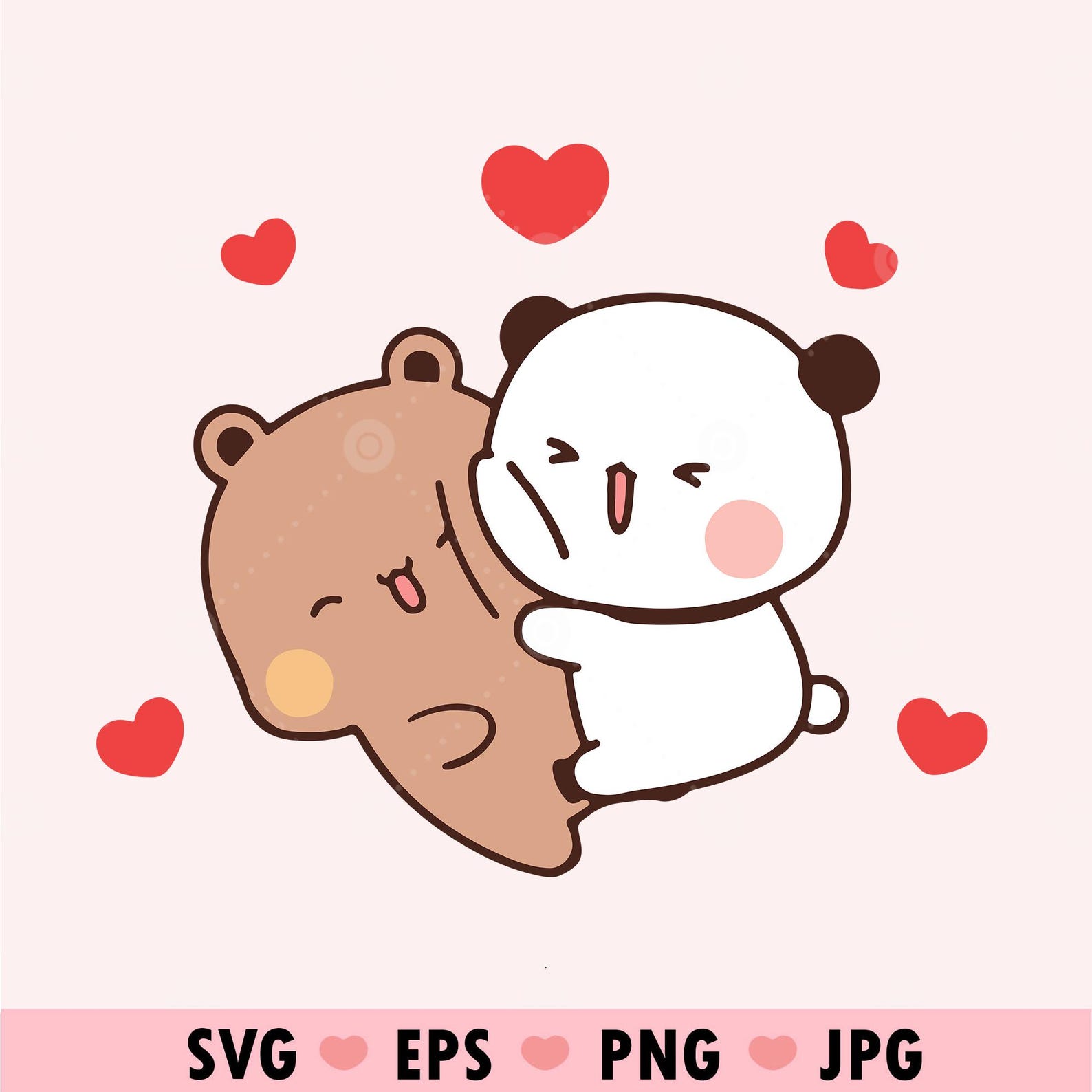 Dudu Bubu Couple, Kawaii Bear Panda, Bubu Dudu Svg, Kawaii Drawing Bear ...