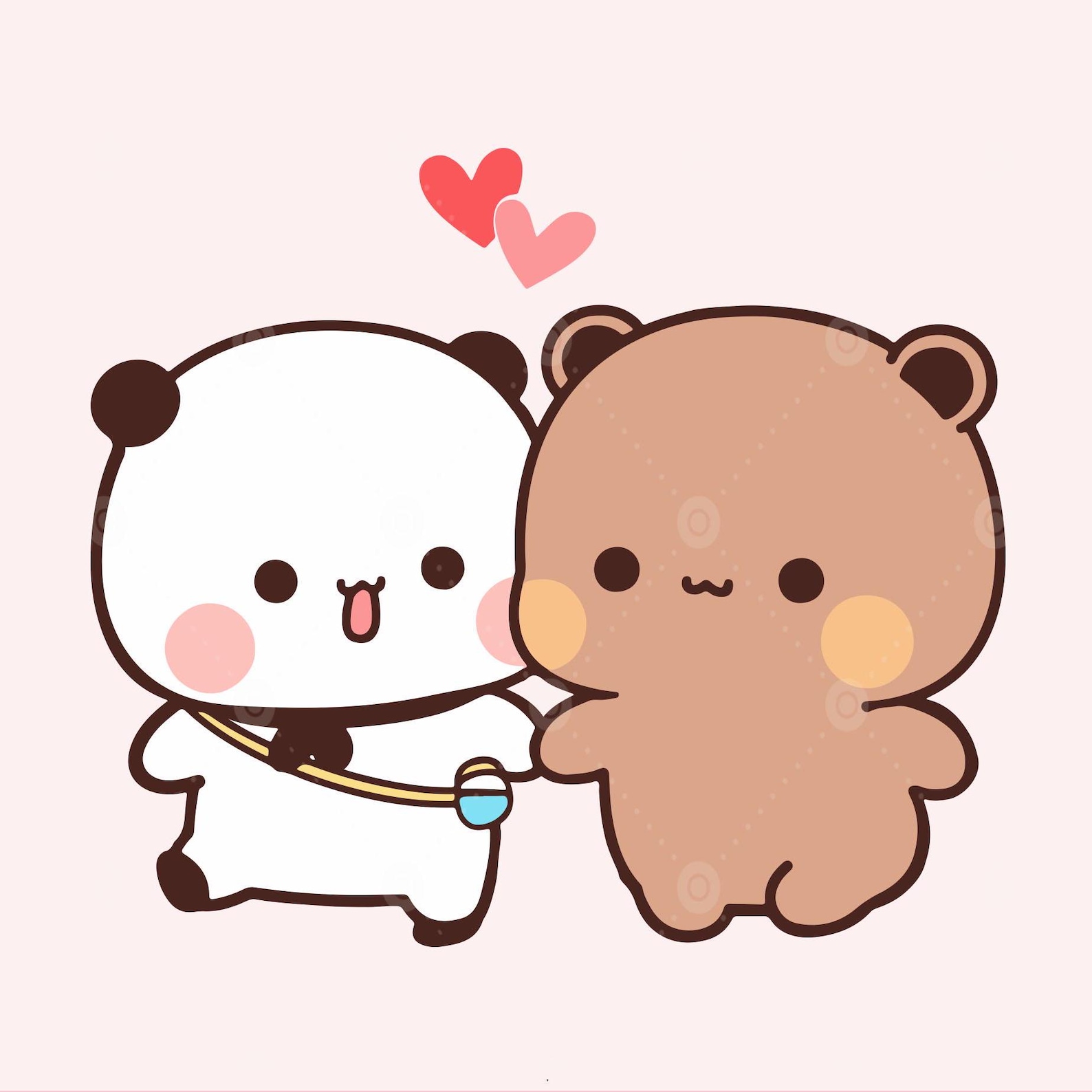 Kawaii Dudu Bubu Hug Love, Panda Bear Couple Love Svg, 10 Cute Dudu ...