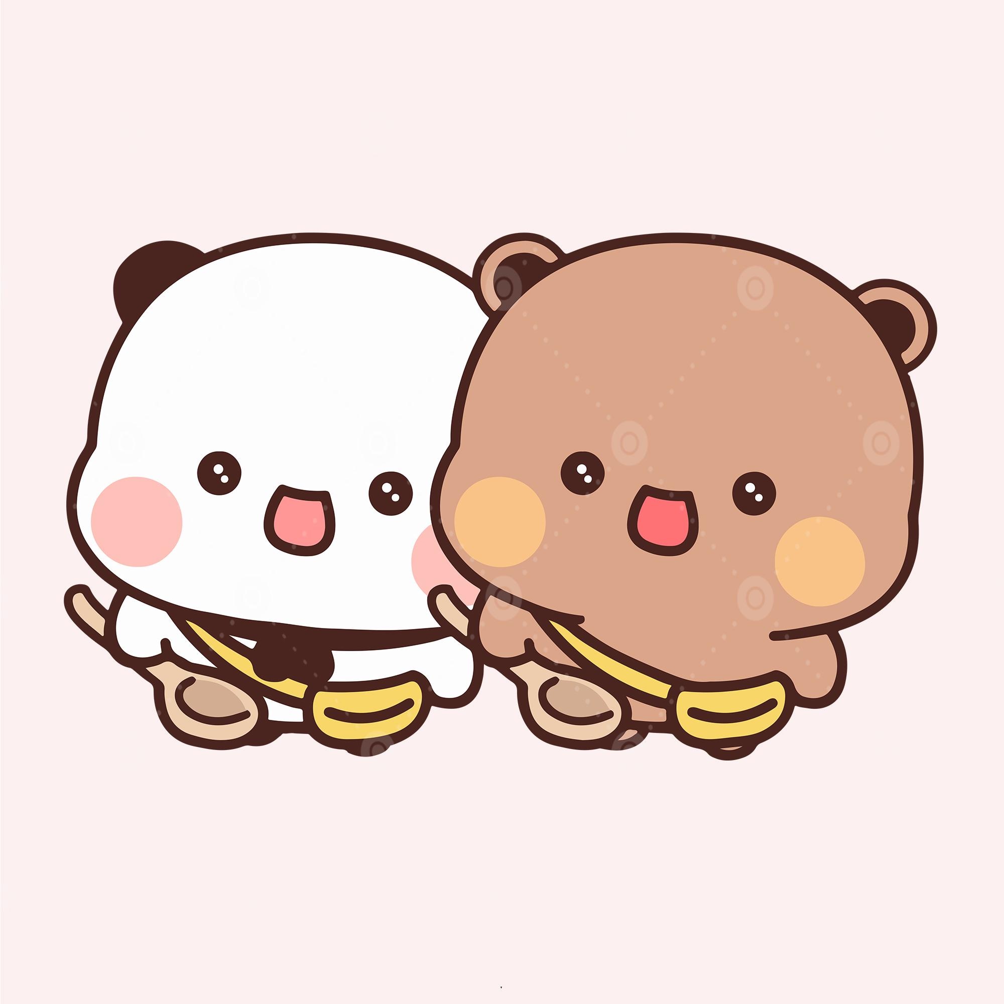 Kawaii Panda Bear Couple Bundle, Bubu Dudu Love, Clipart, Cute Cartoon ...