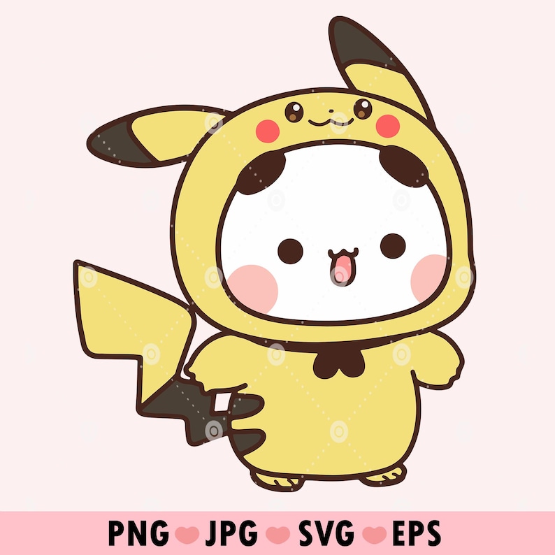 Kawaii Panda Bear Svg, Lovely Cartoon Panda and Bear Cute Dudu Bubu ...