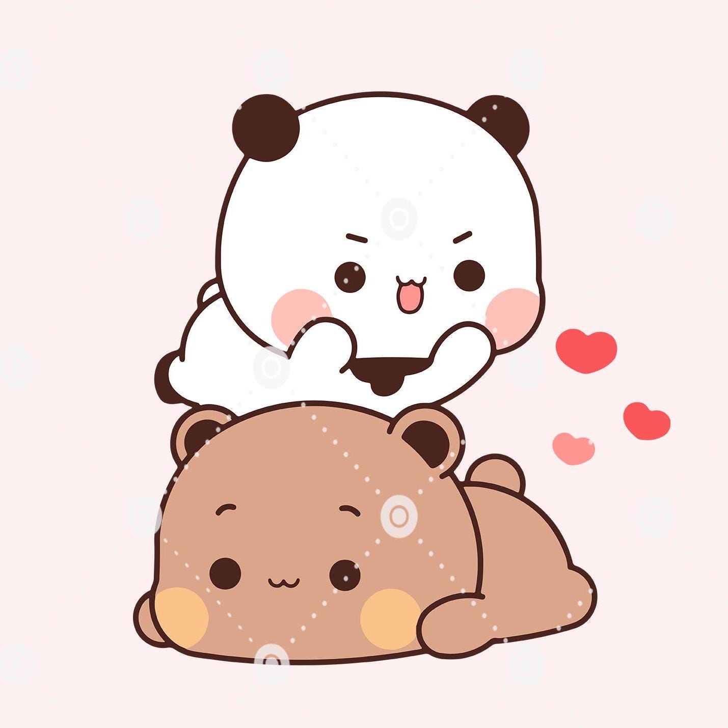 Kawaii Cute Dudu Bubu Hug Love, Panda Bear Couple Love Svg, 10 Cute ...