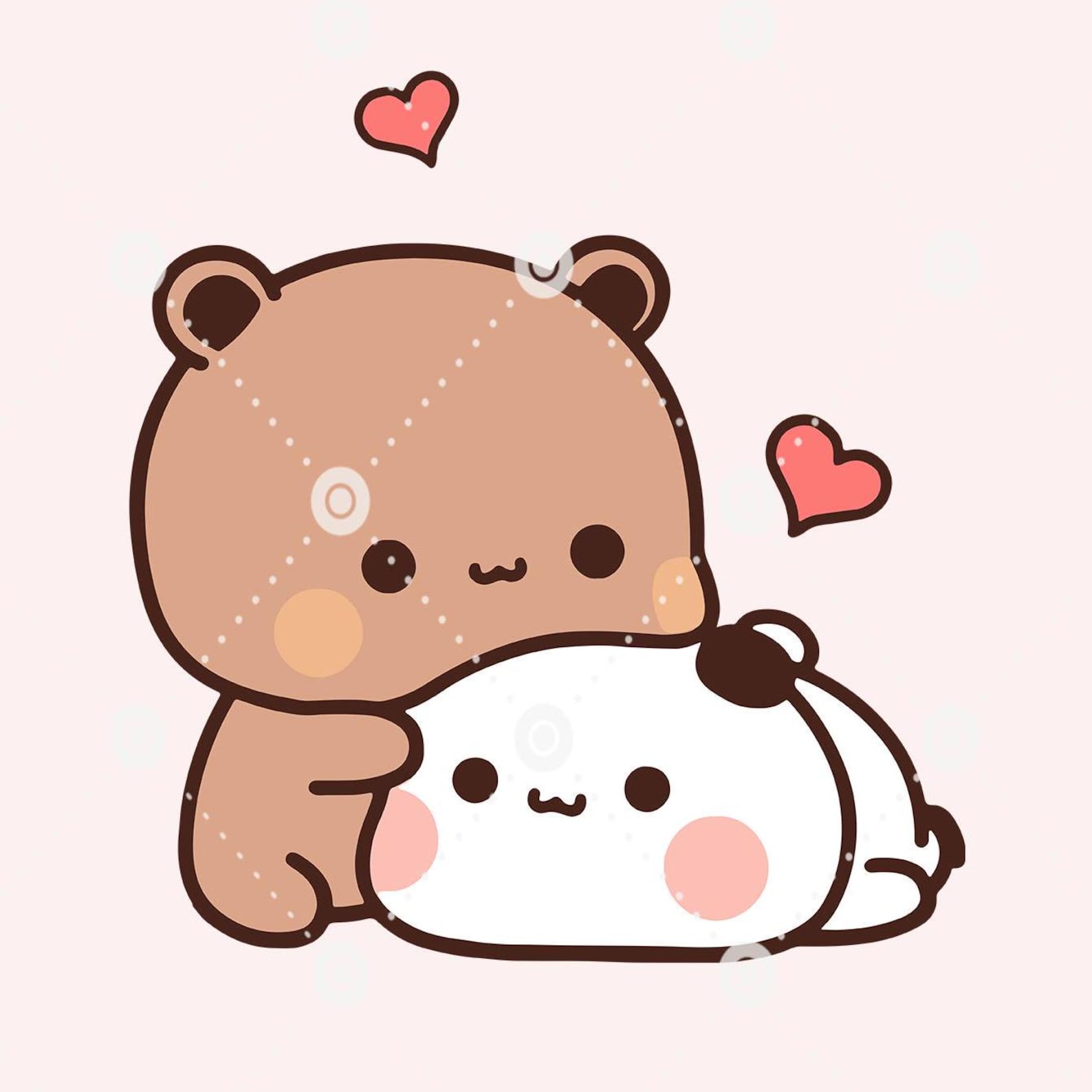 Kawaii Cute Dudu Bubu Hug Love, Panda Bear Couple Love Svg, 10 Cute ...