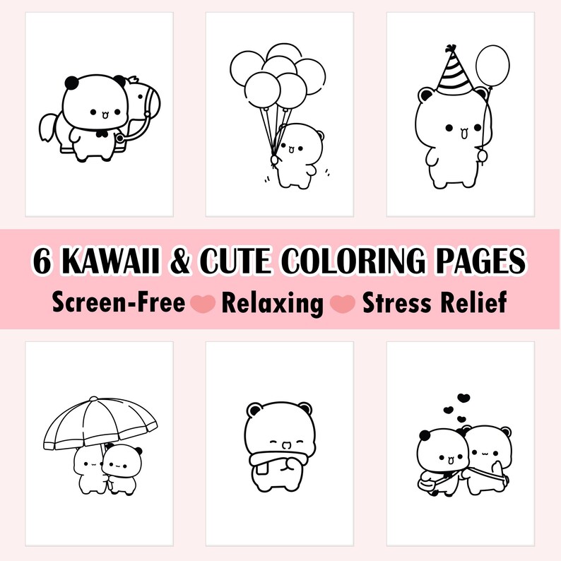 Kawaii Coloring Pages : Super Cute & Kawaii Panda Bear Animal ...