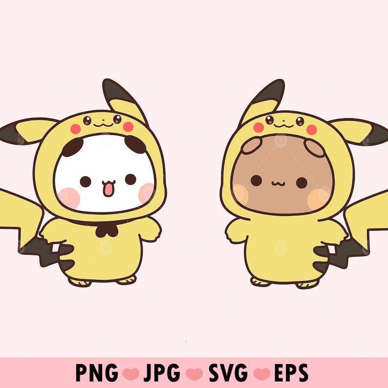 Kawaii Panda Bear Svg, Lovely Cartoon Panda and Bear Cute Dudu Bubu ...