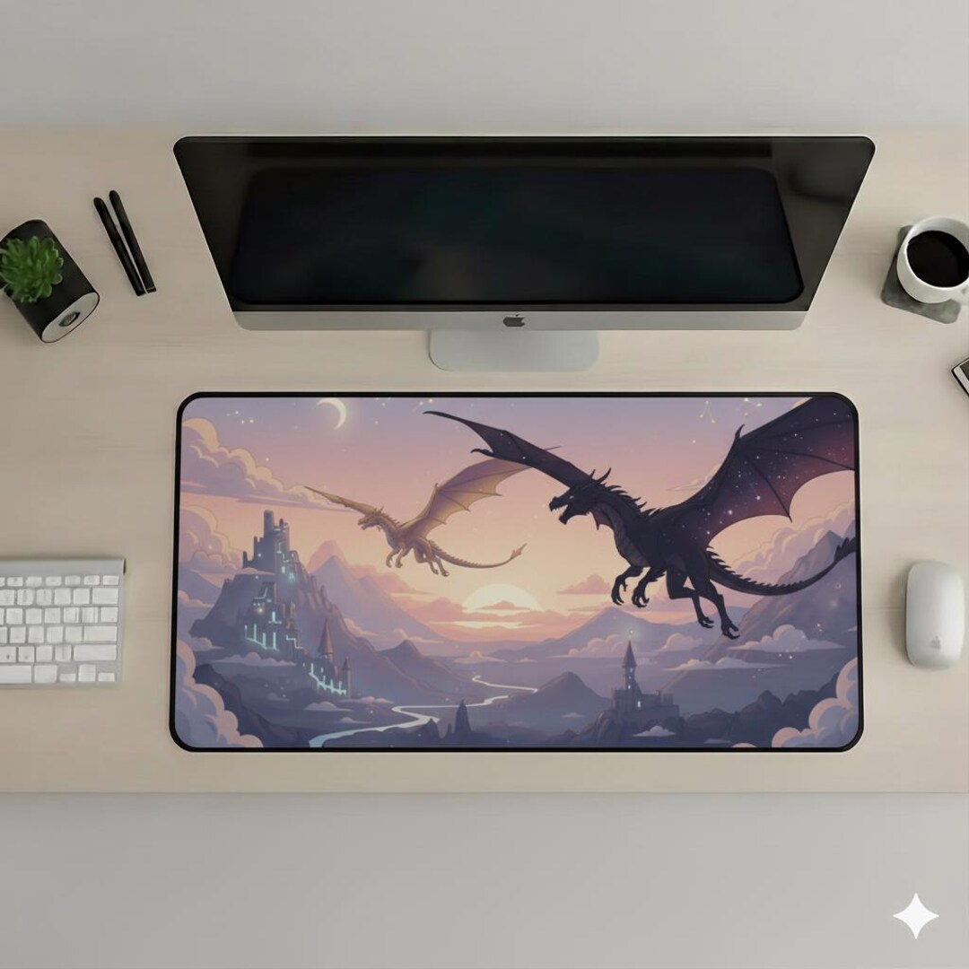 Fourth Wing Inspired Desk Mat | Fantasy Aesthetic With Dragons | Gift ...