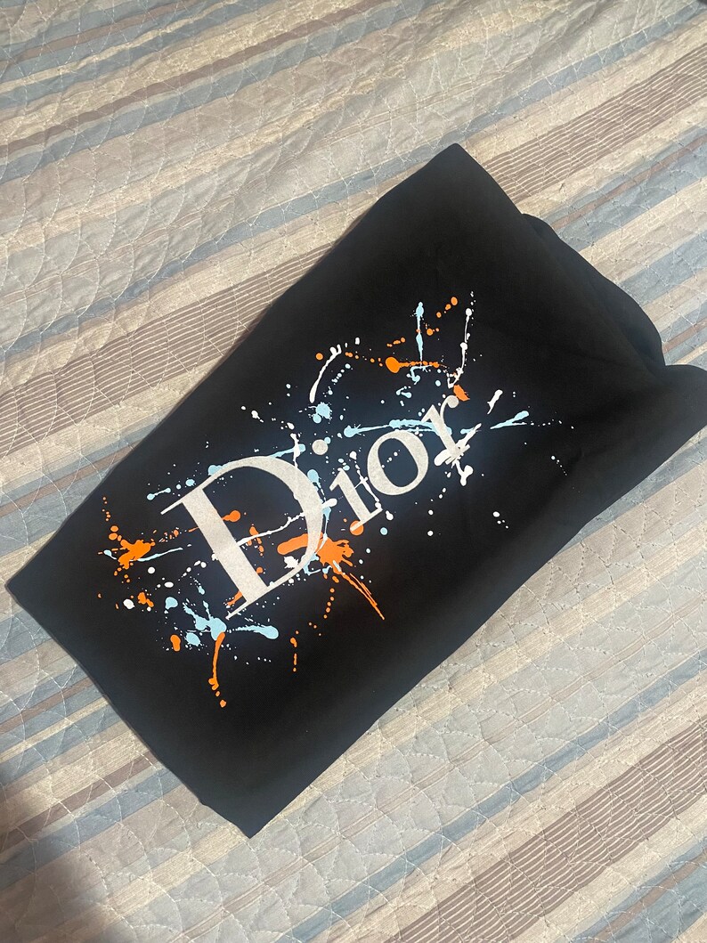 Christian Dior Paint Splatter Graphic Tee Size Large - Etsy
