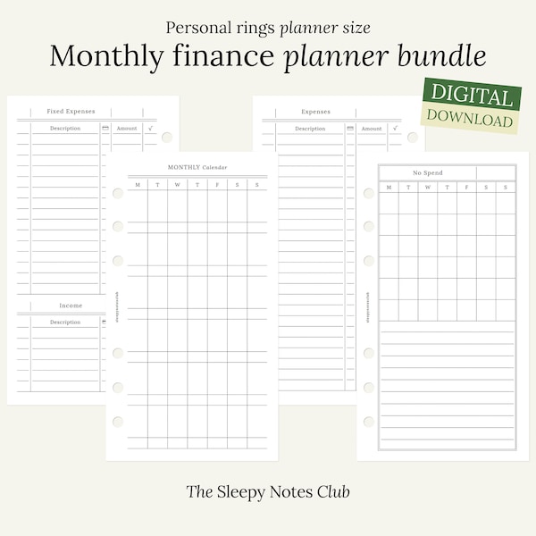 Personal Filofax Template - Etsy