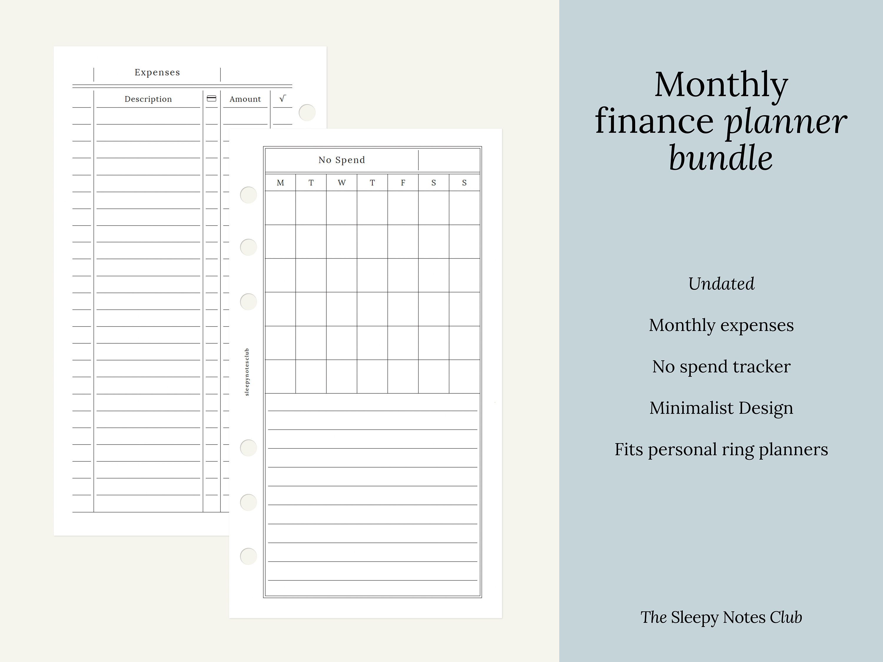 14 Personal Size Printable – Monthly Finance Planner Bundle – Personal ...