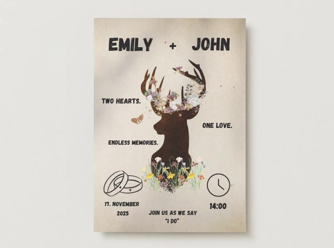 Rustic Hunting Wedding Invitation – Printable Digital Download ...