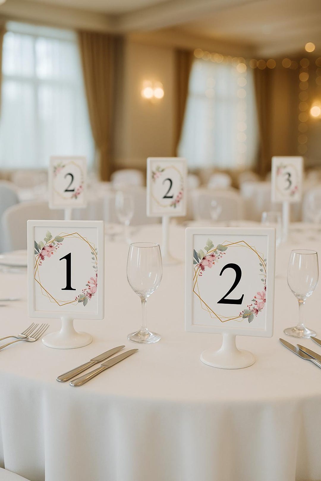 Elegant Gold Table Numbers – Printable Wedding Table Cards | Modern ...