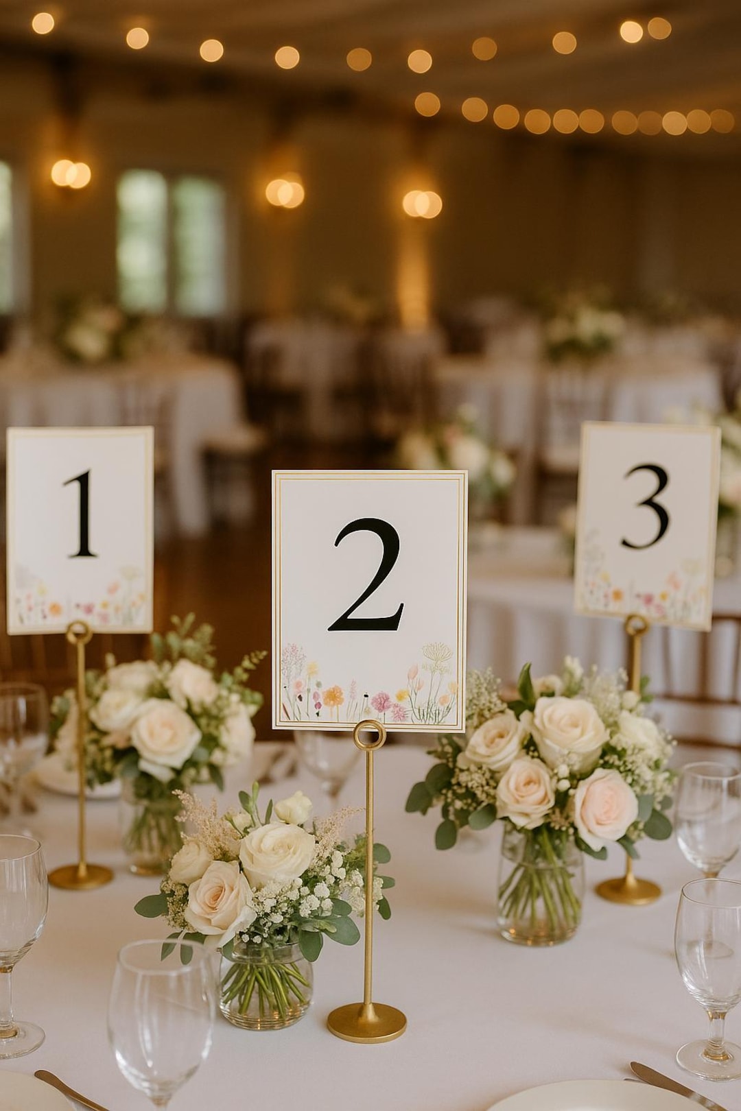 Wedding Table Numbers – Printable Minimalist Cards for Reception Tables ...