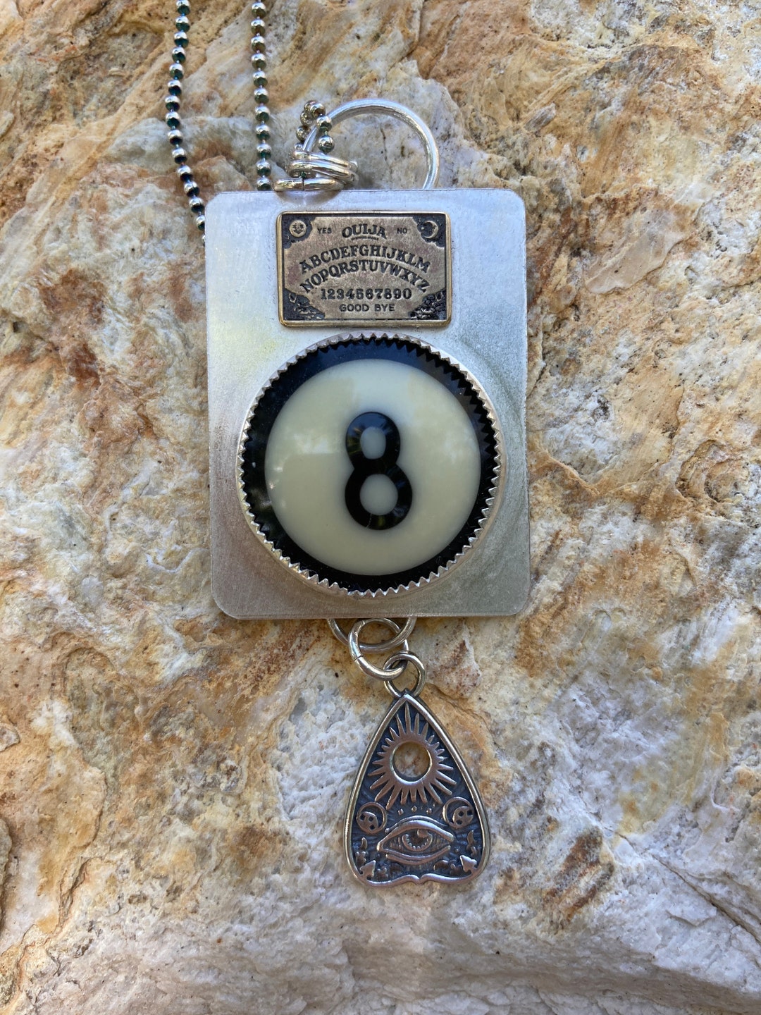 Sterling Silver, Jewelry, Necklace, Pendant, Pool Ball, Eight, Ouija ...