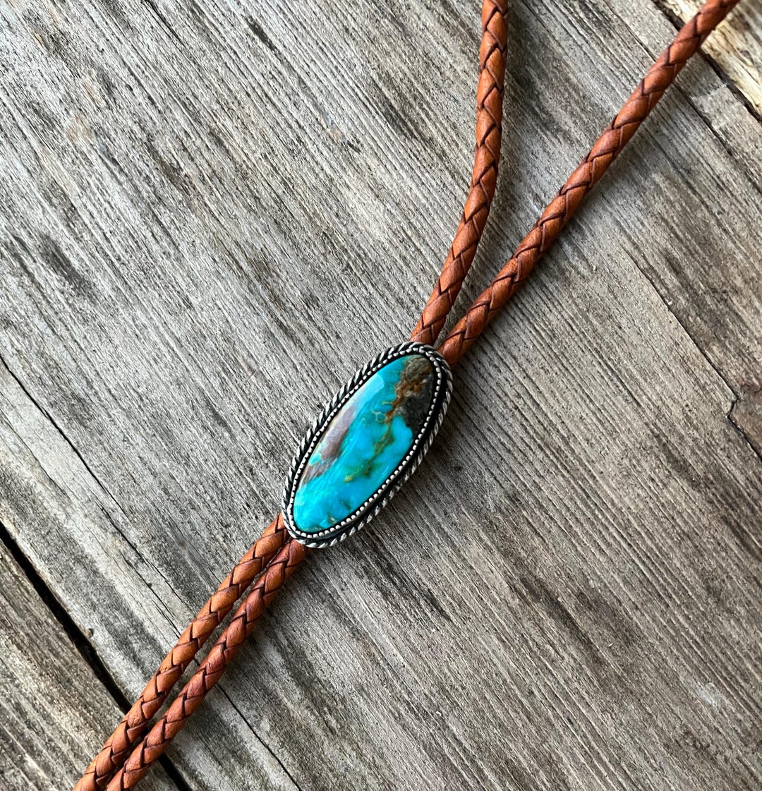 Sterling, Silver, Kingman, Turquoise, Bolo, Necklace, Neckwear, Bola ...