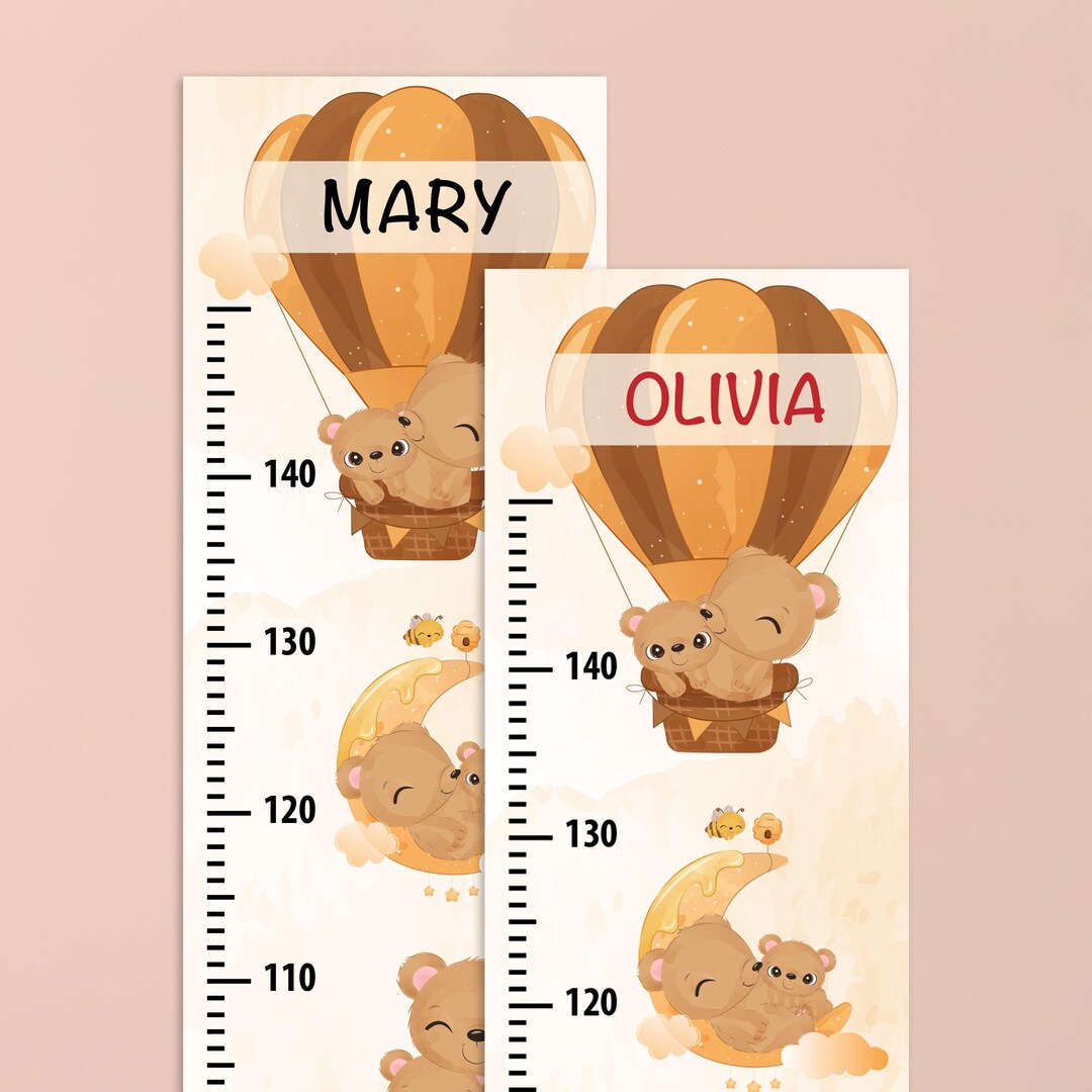 Personalized Growth Chart for Kids, Custom Baby Gift, Family Growth ...